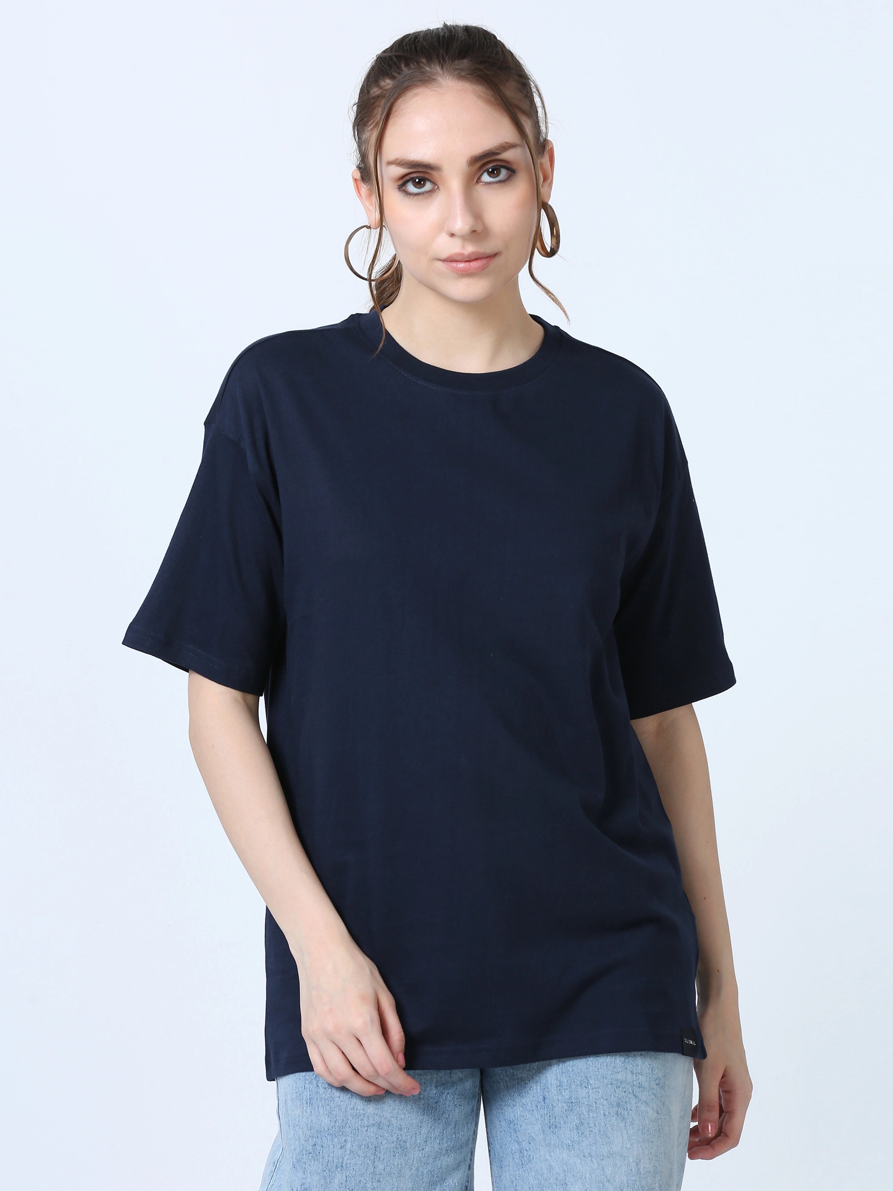 Women Solid Oversized Cotton T-Shirt – SILISOUL