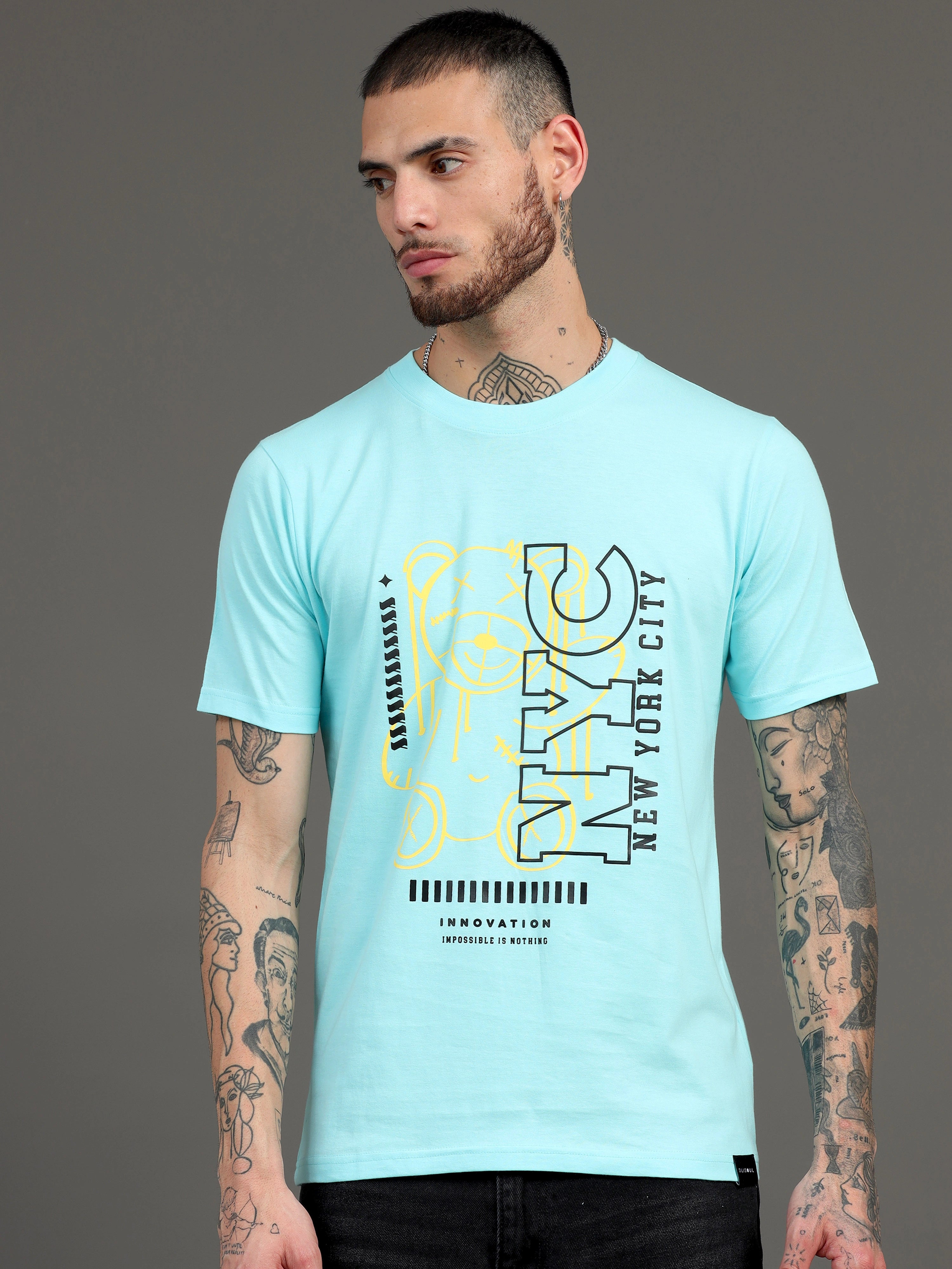 Men Solid Regular Fit Cotton T-Shirt – SILISOUL