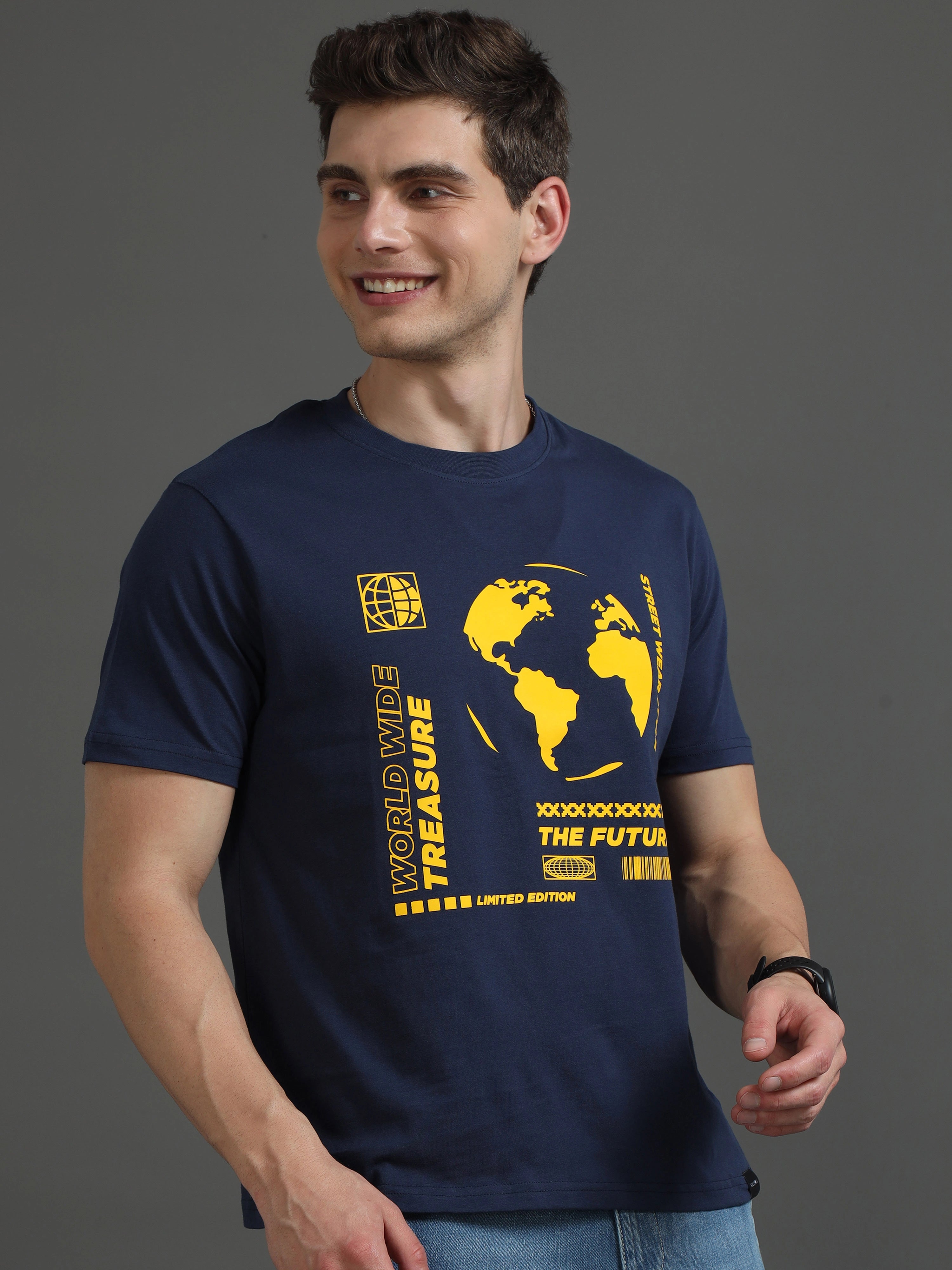 Men THE FUTURE Printed Regular Fit T-Shirt - SILISOUL
